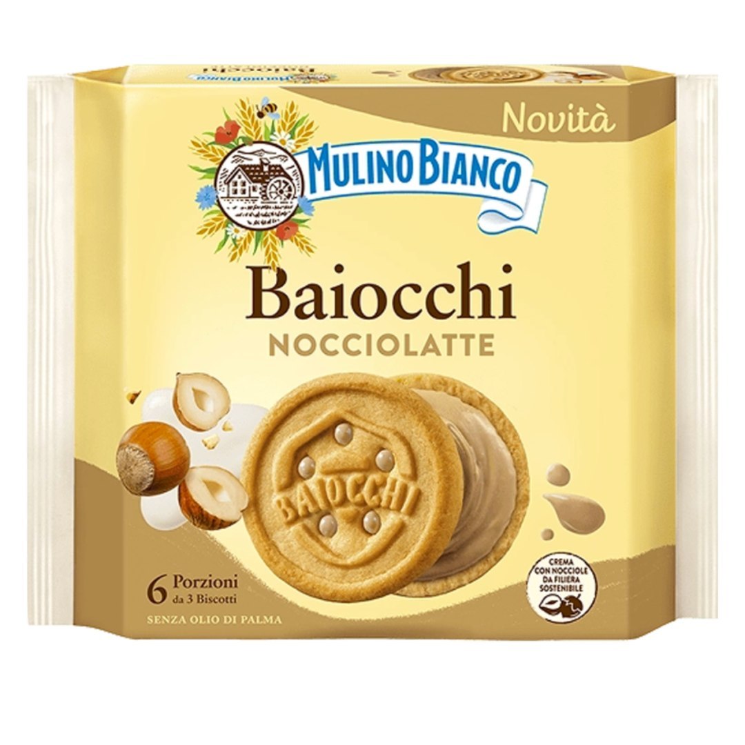 MULINO BIANCO BAIOCCHI włoskie ciastka z kremem z orzechów laskowych ...